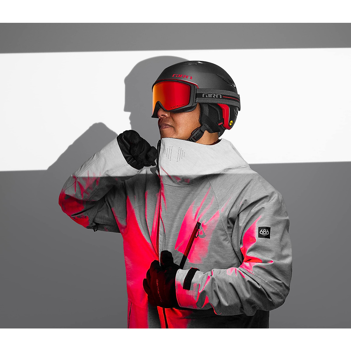 Giro Index 2.0 OTG Ski Goggles - Snowboard Goggles for Men, Women & Youth - Grey Wordmark Strap with Amber Rose Lens