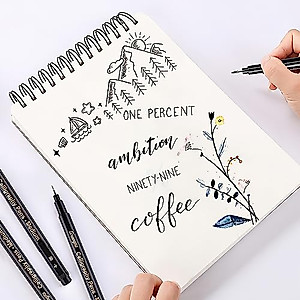 SAYEEC Calligraphy Brush Pens, Refillable Hand Lettering Pen, Black Ink Calligraphy Brush Markers Set for Beginners Writing Journaling Sketching Art Drawing Illustration Scrapbooking (4 Size, 6 Pack)