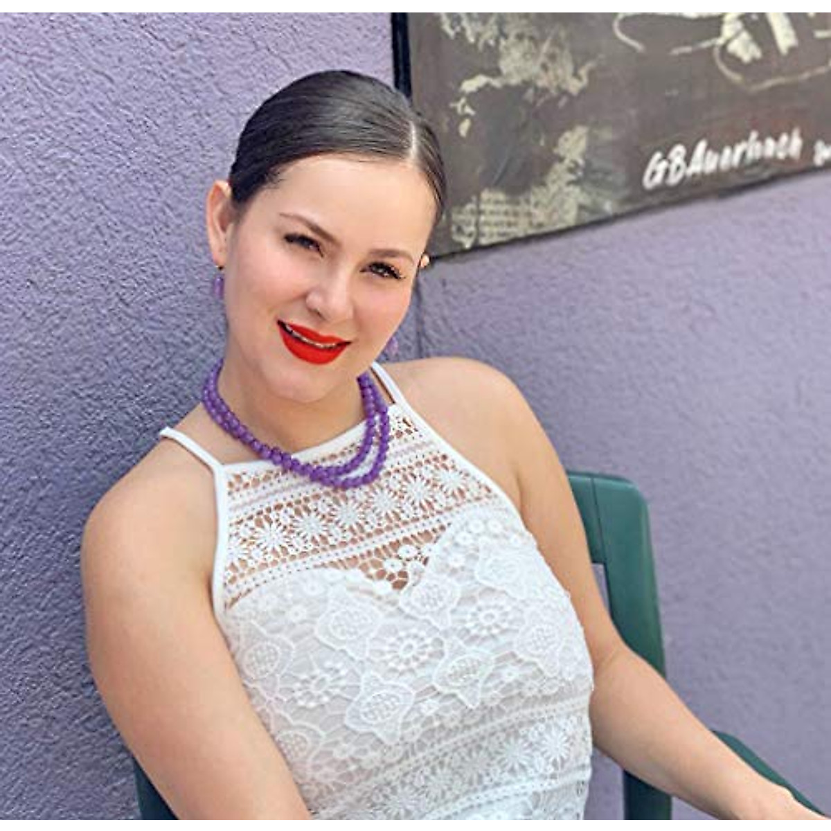 Regalia by Ulti Ramos 14K Yellow Gold Double Strand Genuine Jade Necklace in Lavender Color (20)