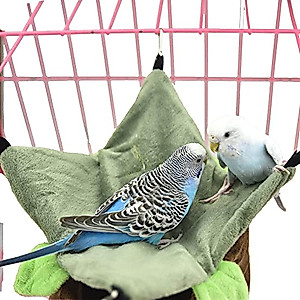 FLAdorepet Two Layers Bird Parrot Bed Nest Snuggle Hammock for Parakeet Lovebird Cockatoos,Warm Sugar Glider Ferret Bed Plush Hideout House for Guinea Pig Hamster (Brown)