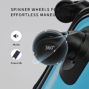 Merax Luggage Sets TSA 3 Piece Spinner Suitcase Lightweight 20 24 28 inch (Elegant blue)