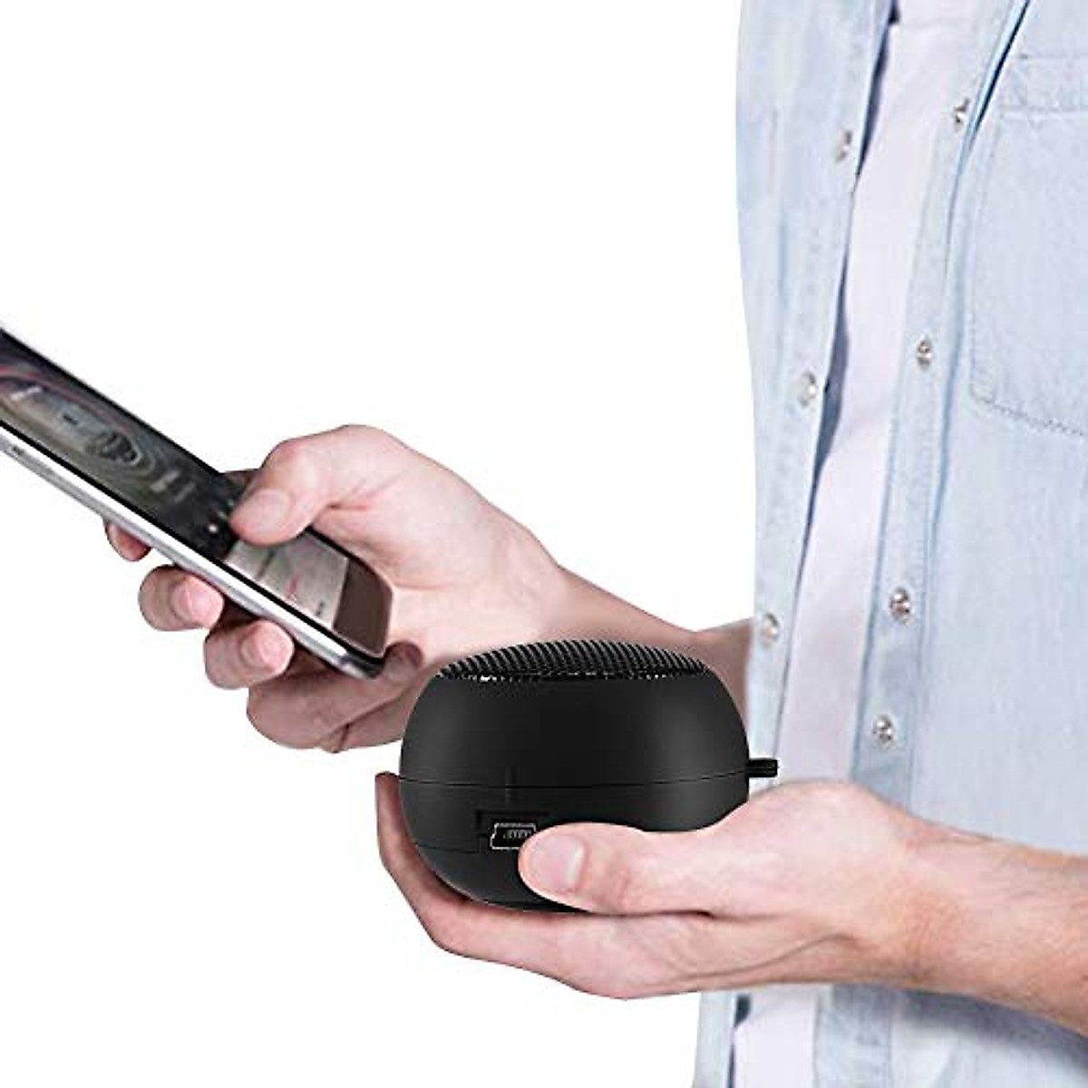 Portable Speaker, Mini USB Speaker with 3.5mm Jack on Bottom for Mobilephone PC Laptop MP3(Black)