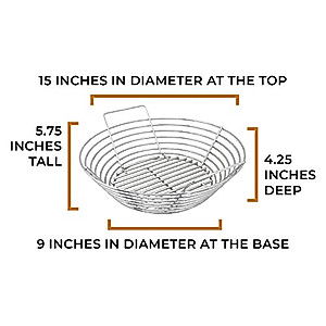 Kick Ash Basket Stainless Steel Charcoal Ash Basket for Kamado Joe Classic - Classic Kamado Grill Charcoal Basket Accessory - Designed in Wisconsin