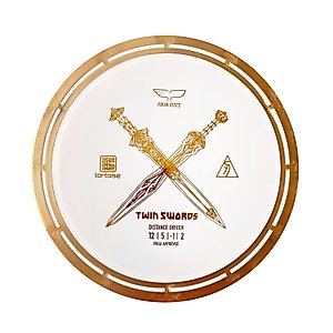 Yikun Disc Golf Disc Twin Swords Maximum Professional Distance Driver Golf Disc 170-175g Perfect for Outdoor Games (Golden)
