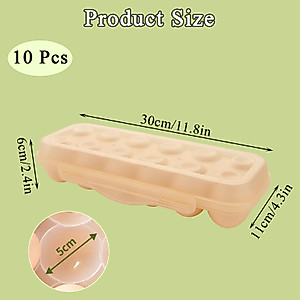 CYEAH 12 Grids Egg Holders, Reusable Egg Cartons Tray Egg Containers with Lid for Refrigerator, Large Capacity Egg Organizer Box for Home Kitchen Outdoor Picnic Hiking Storage, Set of 10