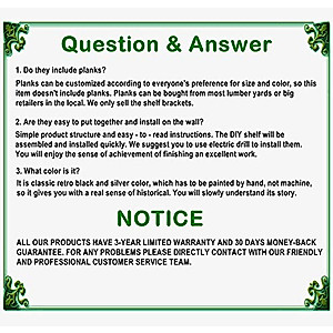 BIXIRAO Industrial Wall Mounted Iron Floating Pipe Shelves/Shelving/Racks/Storage/Bookcases/Brackets, DIY Open Bookshelves/Shelving for Kitchen/Office, Retro Black (5-Tier Shelf Brackets-B)