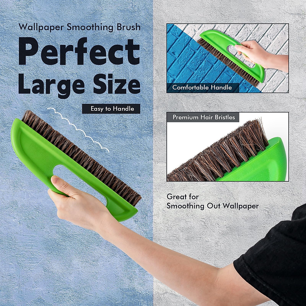 FOSHIO Wallpaper Smoothing Tool Kit, Wallpaper Smoothing Brush, Seam Roller, Paste Brush, Wallpaper Scraper Tool, Wallpaper Tools for Peel and Stick, Contact Paper, Vinyl, Window Film Application Kit