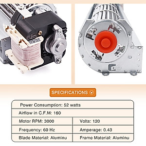 Adviace BKT BK Blower Fan Kit for Desa Tech, FMI, Vanguard, Vexar & Astria Fireplaces, GA3650 GA3700 GA3750 GA3650T GA3700T GA3750A Fireplace Blower Kit for Comfort Flame & Comfort Glow Fireplaces