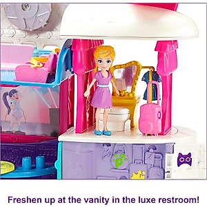 Polly Pocket Travel Toy Playset with 3-inch Doll & Accessories, Transforming Fabulous Flying Jet Airplane Toy