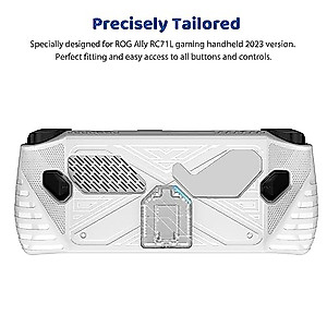 Protective Case for Rog Ally with Kickstand, DOBEWINGDELOU TPU Protector Case Cover Skin with Foldable Stand Accessories for Rog Ally Game Handheld 2023, Shockproof Non-Slip Anti-Collision White