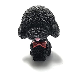 Car Interior Simulation Shaking Head Dog Decor,Bobble Head Toy Car Interior Dashboard Ornament Kid Home Office Decor (Black)