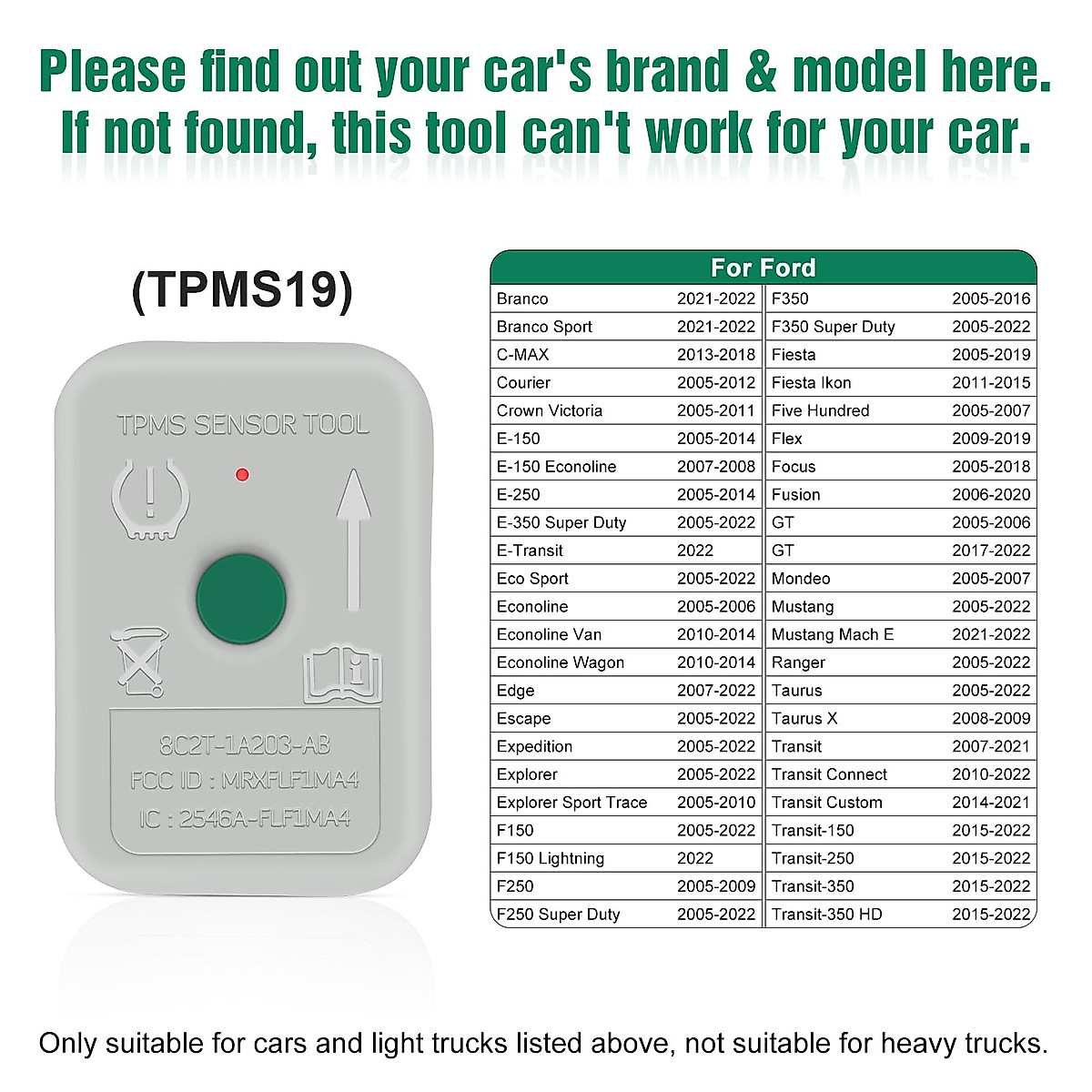 JDIAG TPMS Sensor Tool, TPMS Relearn Tool for F150 Auto TPMS Reset Sensor Programming Training Tools Tire Pressure Monitoring System (TPMS-19 / 8C2Z-1A203-A)