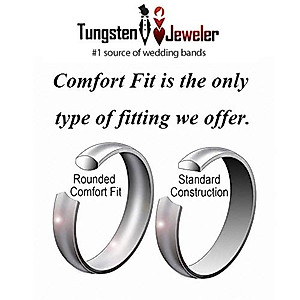 Free Personalized laser engraving Ring for Men and Ring for Women His & Her's 8MM/6MM Brush Center Step Edge Tungsten Carbide Wedding Band Ring Set Wedding Band Ring Ideal Rings for couples