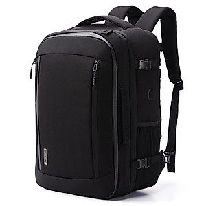 Business Carry on Backpack with Detachable Laptop Bag, 40L Expanable Travel Backpack, Airplane Approved Luggage Backpack, Water Resistant Suitcase for Men and Women (Black)