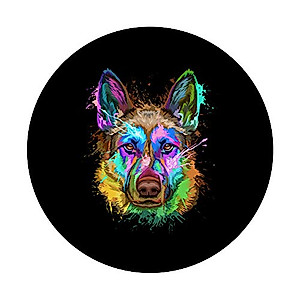 Splash Art German Shepherd Dog PopSockets PopGrip: Swappable Grip for Phones & Tablets