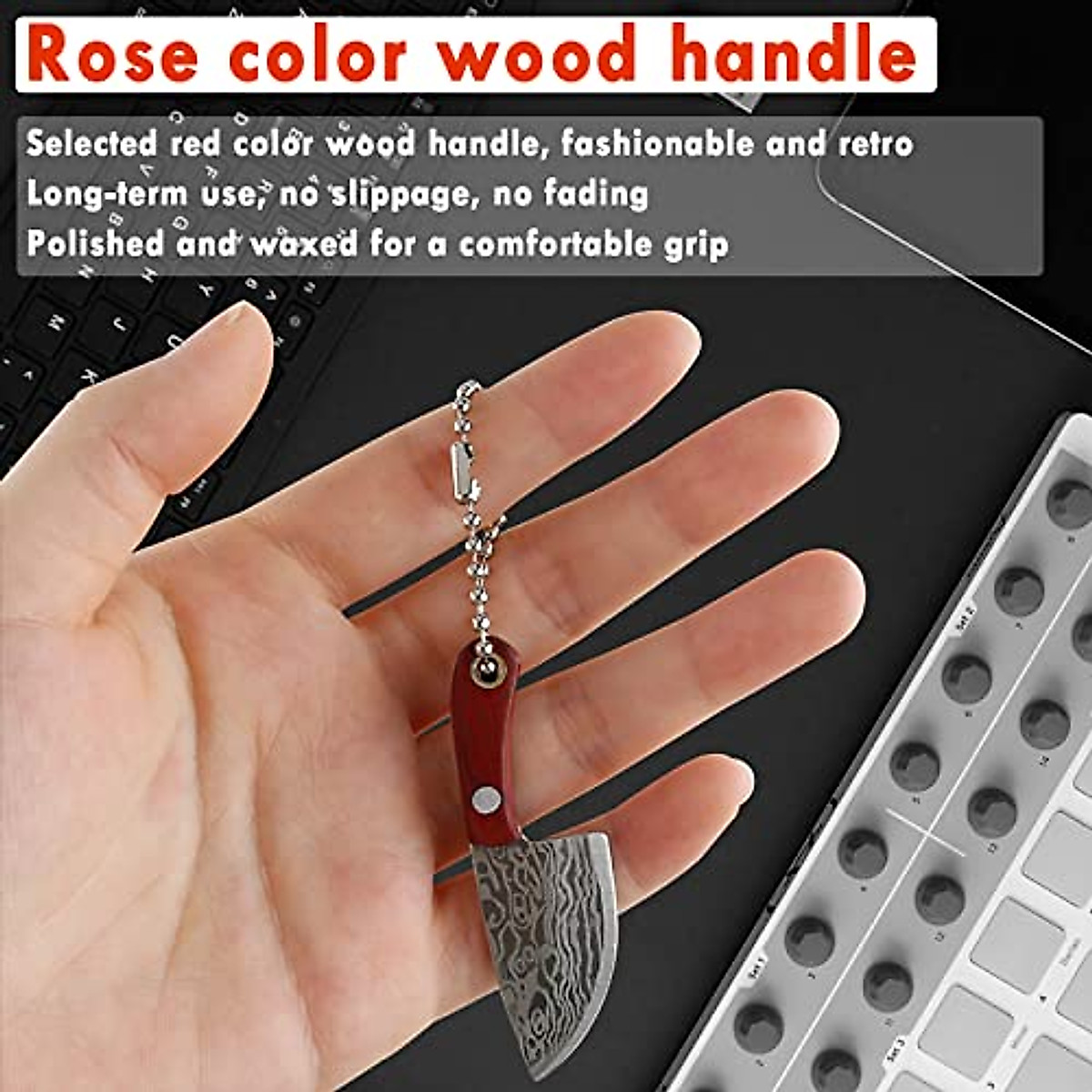 HX-CQHY Mini Knife Set Pocket Knife Damascus Chef Knives EDC Knife Set Tiny Knife Cleaver for Package Opener,Box Cutter,Set of 4,Fathers Day Gifts