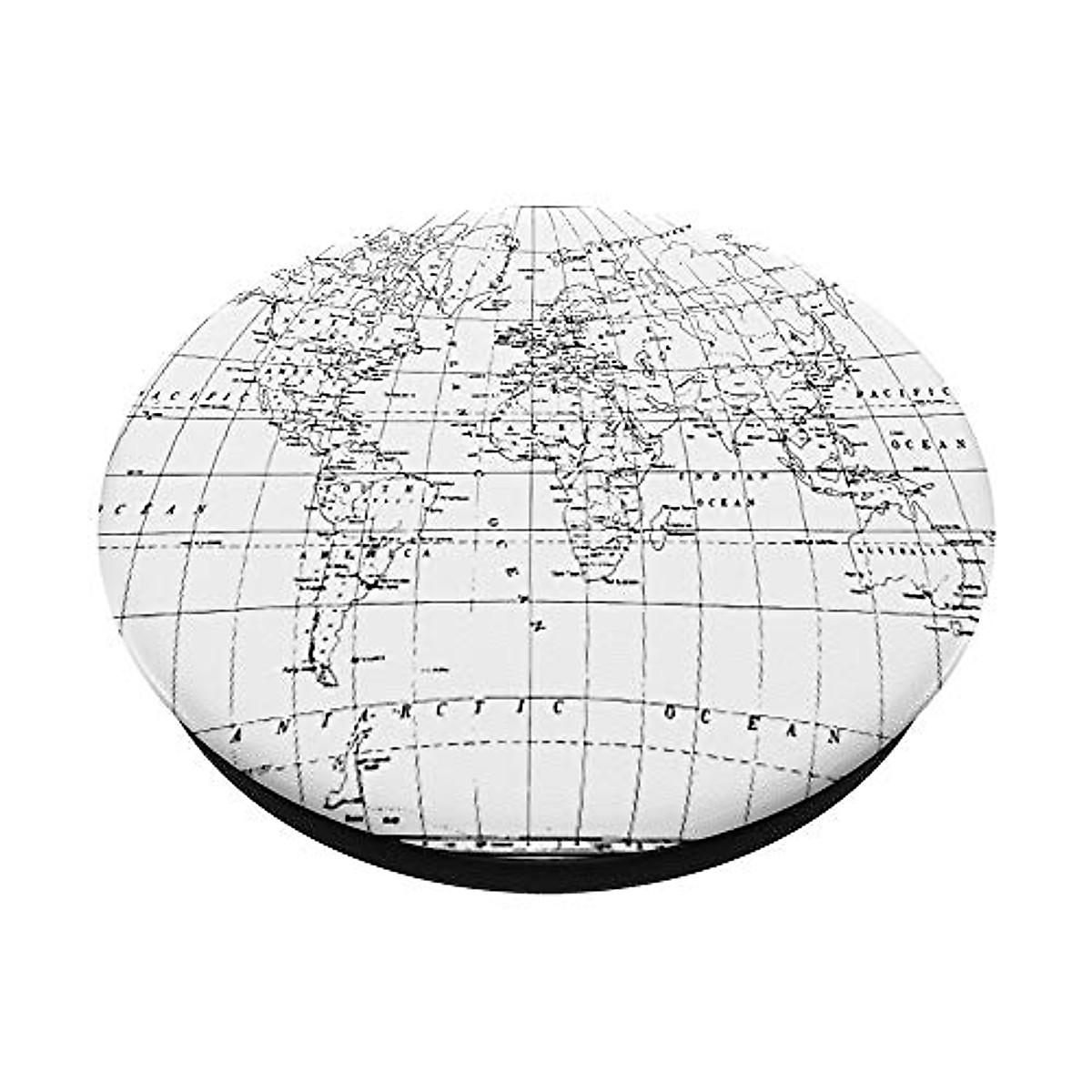 World Map PopSockets Grip Black and White PopSockets PopGrip: Swappable Grip for Phones & Tablets