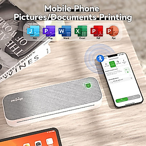 PeriPage Thermal Inkless Portable Printer, Supports 8.26"x11.69" US Letter, Wireless Bluetooth Mobile Travel Printer, Compatible with Android and iOS, Prints Documents,Tattoo Paper, Photos