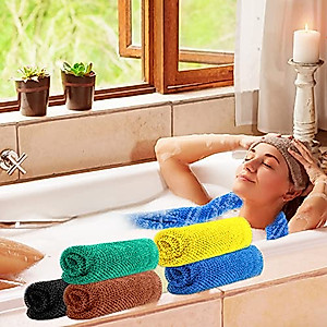 Trounistro 6 Pack African Bathing Sponge African Exfoliating Body Net Bathing Sponge Long Net Back Scrubber Exfoliating Shower Skin Smoother for Daily Use or Stocking Stuffer Women Man, 6 Colors