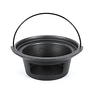 KAMaster New Cast Iron Ash Can with Embedded Handle for Large Big Green Egg,Must Haves Kamado Ash Basket Big Green Egg Accessories Kamado Joe Classic,Louisiana Grill LG24 and Other Similar Size Grill