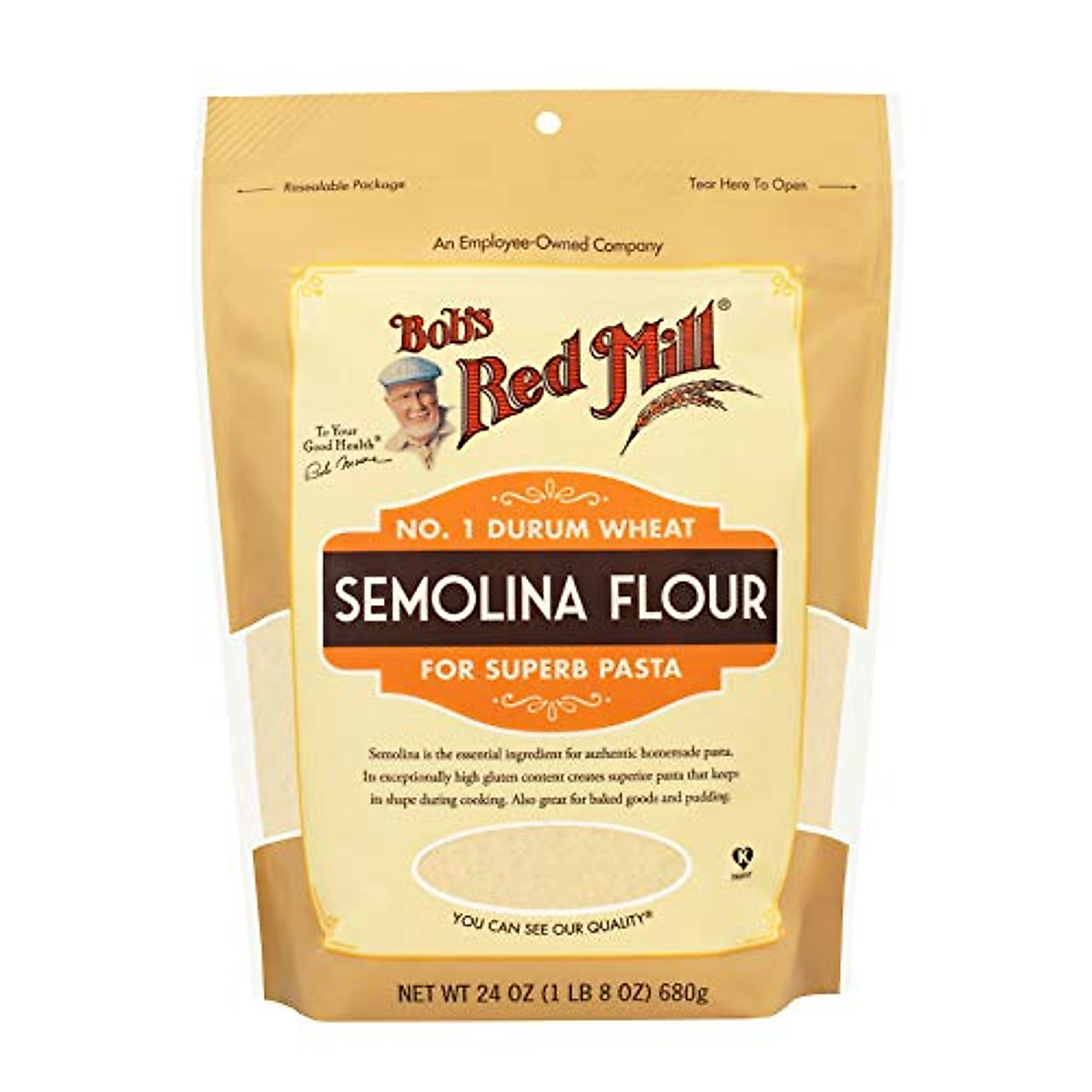 Bob's Red Mill Semolina Pasta Flour, 24-ounce (Pack of 4)