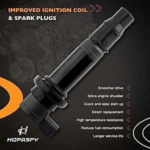 Ignition Coil Pack 4pcs Compatible with Yamaha 2003-2007 YZF R6| 2002-2006 YZF R1| 2006-2014 FZ1 & More Replaces# F6T558, 5VY-82310-00-00