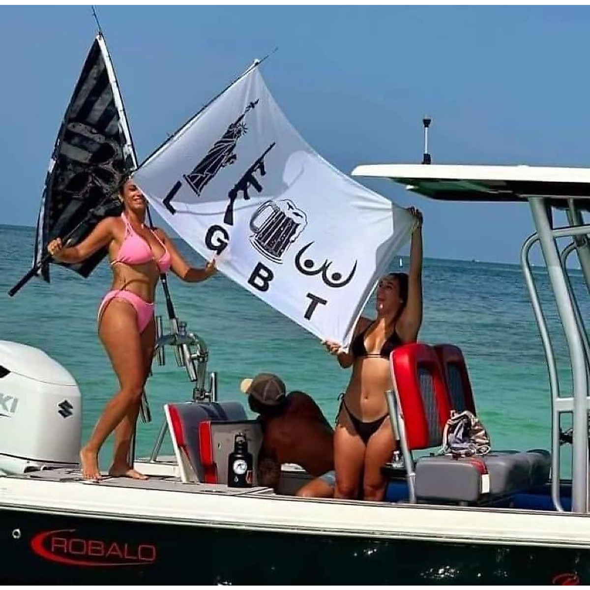 Banger - LGBT - Liberty Guns Beer Tits Motivational Inspirational Office Gym Wall Dorm Decor Design on a 3X5 Feet Flag with 2 Grommets for Easy Outdoor Hanging. Authentic BANGER FLAG