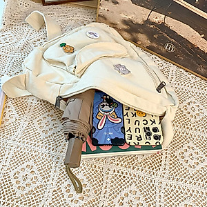 PRAGARI Sling Bag for Women Crossbody Backpack Shoulder Chest Bag Daypack Small White Travel Canvas Casual Hiking Outdoor