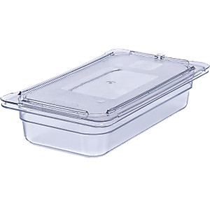 Carlisle FoodService Products 10276U07 StorPlus Third Size Polycarbonate Universal Flat Surface Food Pan Lid, Clear