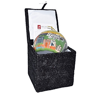 Blown Glass Christmas Ornament | Portland Oregon Skyline | Hand Painted Inside | Original Art | Includes Gift Box