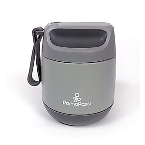 Primo Passi Insulated Food Jar 12 Ounce Stainless Steel Vacuum Insulated Kids Food Jar (Gray)