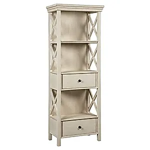 Signature Design by Ashley Bolanburg Cottage Chic Display Cabinet or Bookcase, Antique White