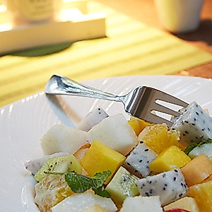 Snamonkia Appetizer Small Forks Set of 12, 5.4 Inches, Dessert Forks Stainless Steel, 3-Tine Portable Cocktail Salad Fruit Forks for Party Travel