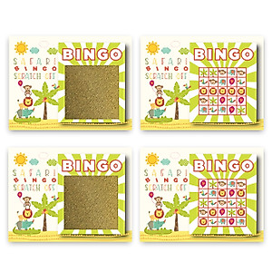My Scratch Offs - 26 Pack Safari Baby Shower Bingo Scratch Off Game & Lottery Ticket Cards Fun and Easy Perfect for Games, Birthday Party for Family and Friends