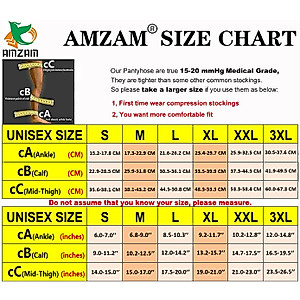 AMZAM® Medical Compression Pantyhose for Women Men, 15-20 mmHg Graduated Compression Tights, Opaque Toeless Compression Stockings Waist High Support Tights for Edema, Varicose Veins, DVT,Beige L