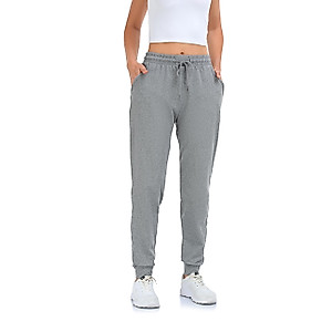 Mgput 4 PCS Women's Joggers Pants with Pockets-Women Lightweight Sweatpants for Running Yoga Athletic Casual Pants(TYP601-S/M-2B/GR/LGRY)