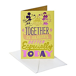 American Greetings Romantic Birthday Card (Mickey and Minnie Mouse)