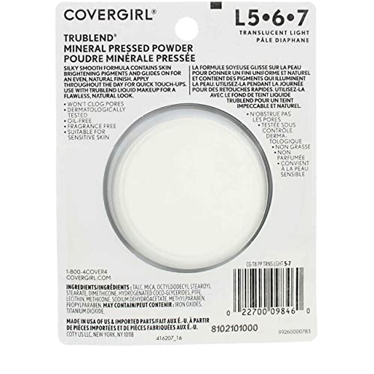 COVERGIRL truBlend Pressed Blendable Powder, Translucent Light, 0.39 Ounce (packaging may vary)