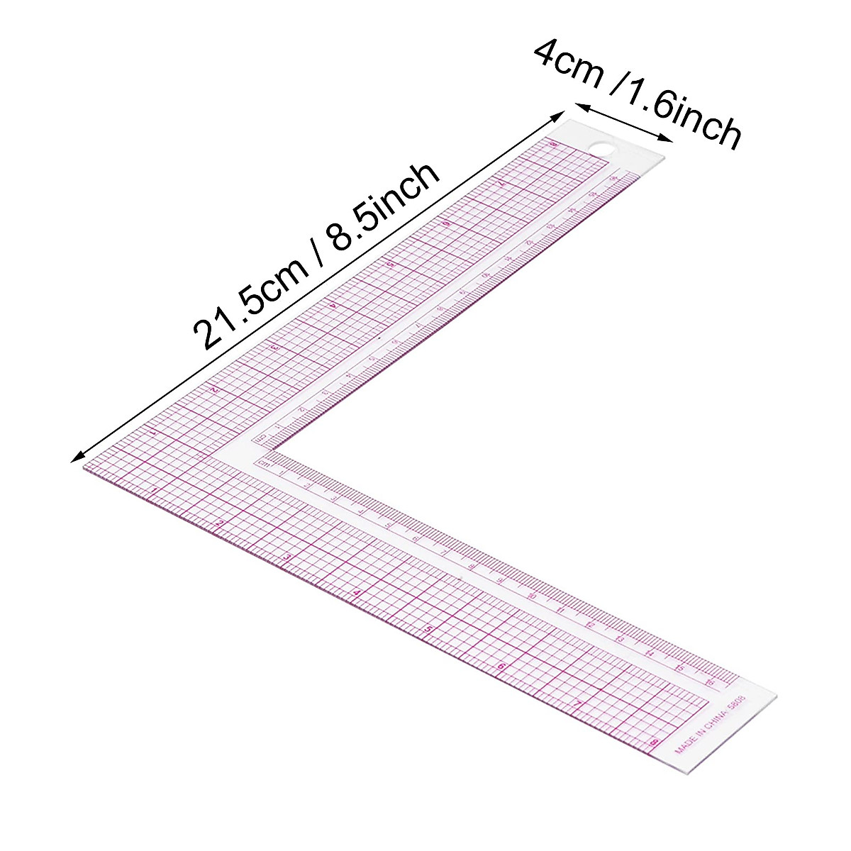TOPINCN Plastic Sewing Ruler L Curve Ruler Sewing Measure Tailor Ruler Clear Sewing Ruler for Tailor Craft Tool Drawing Measuring Supplies (5808)