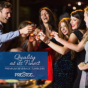 Prestee Small Clear Plastic Cup - 5 oz Plastic Cups - 200 Pack Small Plastic Cups - Hard Clear Cups - Clear Disposable Cups - Plastic Wine Cups - Plastic Cocktail Glasses - Plastic Drinking Cups