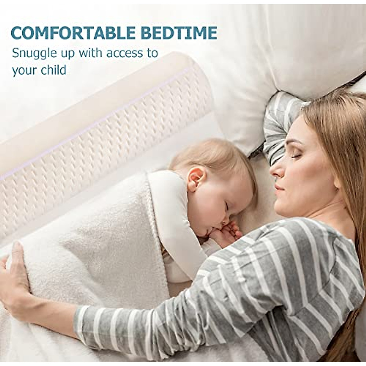 UBBCARE Bed Rail for Toddlers, Memory Foam Safety Rail Guard, Non-Slip Hypoallergenic Washable Cover, Rails Guard for Baby, and Seniors, Fit for Twin, Full, Queen Size Beds