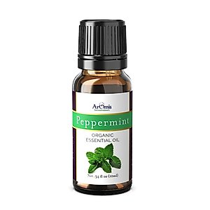 ArOmis Organic Peppermint Essential Oil - 100% Pure Therapeutic Grade - Undiluted, Premium Oil - 150 Micron Filtered, Perfect for Aromatherapy Diffusers (10ml / .34 fl oz)
