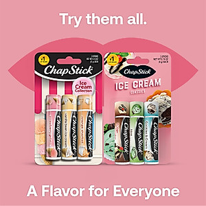 ChapStick Lip Care Set, Ice Cream Collection 3-Pack – Strawberry Gelato, Vanilla Bean Ice Cream, Orange Sherbet Lip Balm, 0.15 Oz Ea
