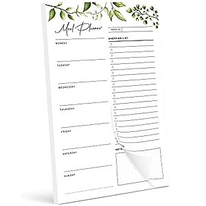 Magnetic Meal Planning Pad for Fridge 52 Undated Tear-off Sheets | 6x9 Inch Meal Planning Notepad | Notebook for Meal Planner and Grocery List with Magnet | Weekly Meal Planner for kitchen with Tear Off Shopping List