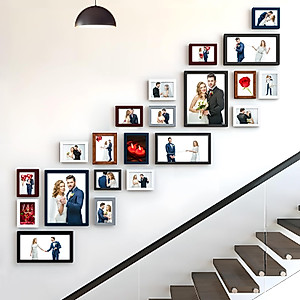 RPJC 11x14 inch Picture Frame Made of Solid Wood and High Definition Glass Display Pictures for Wall Mounting Photo Frame with Stand Black