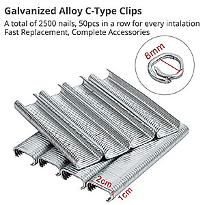 Proster Hog Ring Plier Kit, with 2500pcs Galvanized Steel Hog Rings for Auto Feed Fence Fastener Staple Plier Nailer for Pigpen Birdcage