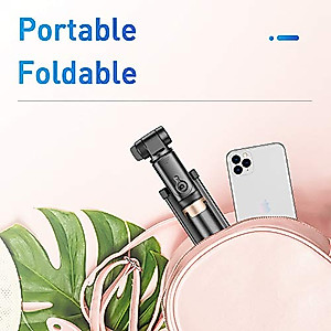 Gimbal Stabilizer For Smartphone, APEXEL 360° Rotation Auto Balance Small Portable Handhold Selfie Stick Tripod With Wireless Remote, 1-Axis Lightweight Extendable Stabilizer Gimble Iphone Phone Gopro