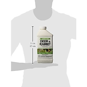Liquid Fence Deer & Rabbit Repellent Concentrate,Keep Deer & Rabbits Out of Garden Patio &Backyard,Use on Gardens Shrubs &Trees, Harmless to Plants &Animals When Used & Stored as Directed, 40fl Ounce