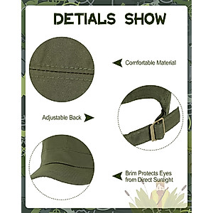 8 Pcs Military Style Caps for Men Cadet Army Adjustable Unisex Washed Cotton Cadet Hat for Women (Classic Style)