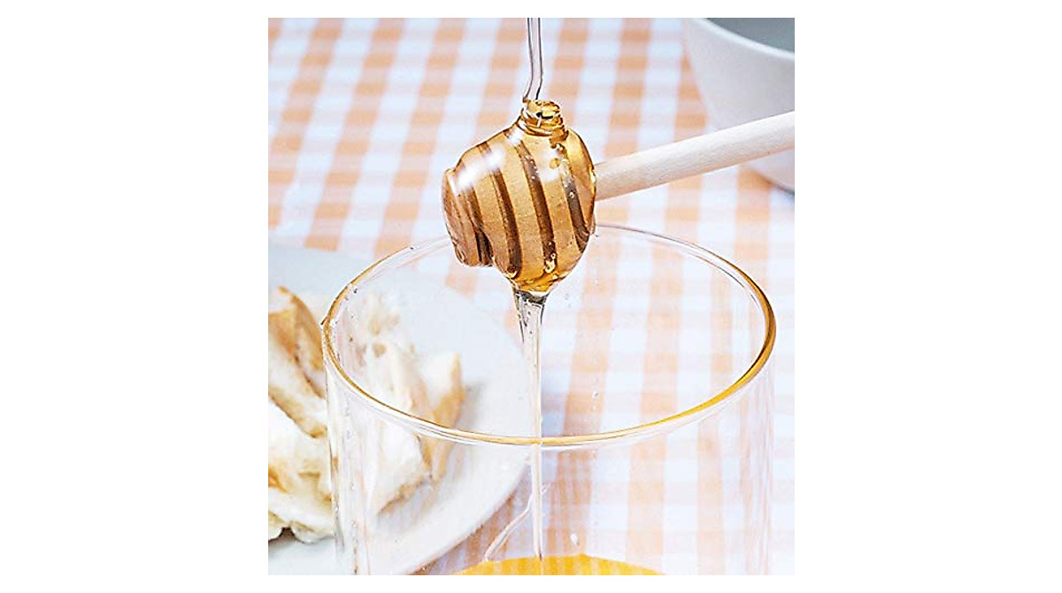 Wooden Honey Dipper Sticks for Parties - 50 Pack